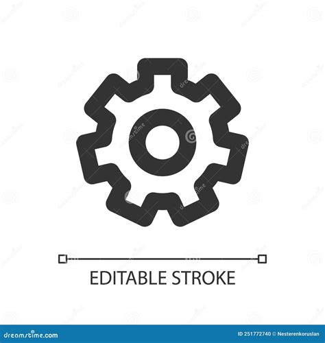 Settings Gear Pixel Perfect Linear Ui Icon Stock Vector Illustration Of Mobile Setting 251772740
