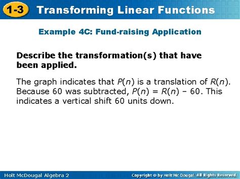 1 3 Transforming Linear Functions Warm Up Lesson