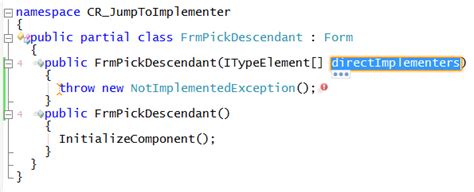 new coderush plug in jump to implementer