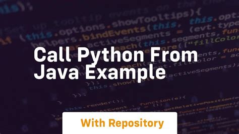 Call Python From Java Example Youtube