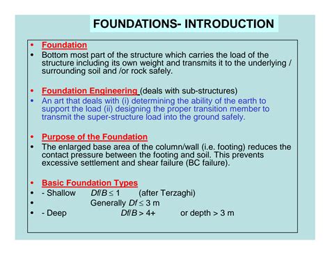 Solution Introduction To Foundation Engineering Types Of Foundations