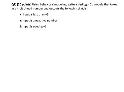Solved Q1 20 Points Using Behavioral Modeling Write A