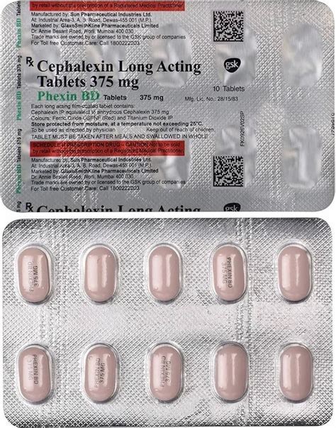 Phexin Bd Cefalexin 375mg Tablet Pack Of 10 At ₹ 254strip In Nagpur