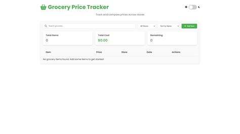 Grocery Price Tracker With Checklist Using Html Css And Javascript