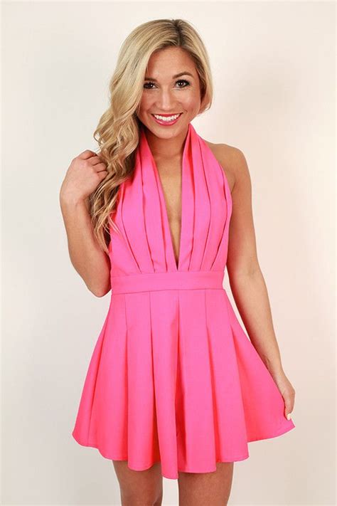 Ooh La La Romper In Hot Pink Rompers Dress Pink Dress