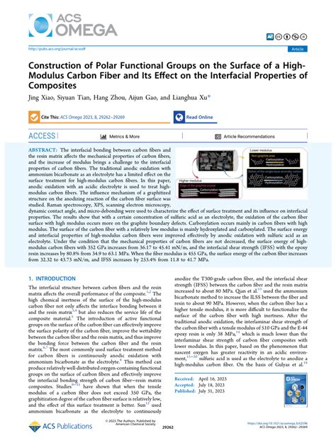 Pdf Construction Of Polar Functional Groups On The Surface Of A High