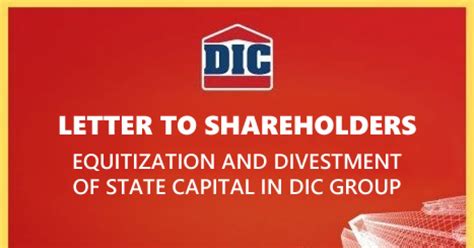 Equitization And Divestment Of State Capital In Dic Group Dic