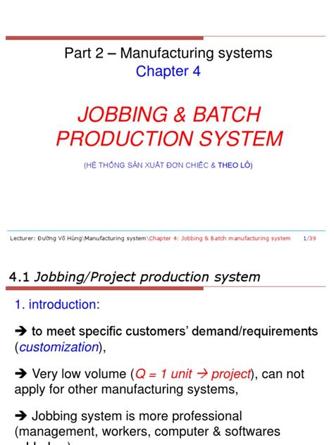 Chapter 4 Jobbing And Batch Pdf Operations Management Inventory