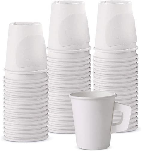 Jippedea 8 Oz Coffee Cups With Handles 50 Pcs Disposable