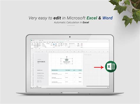 Invoice Template MS Excel Auto Calculation Features Business Invoice Receipt Printable Invoice