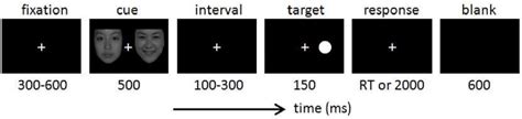 the trial sequence of the dot probe task the cue stimuli include three