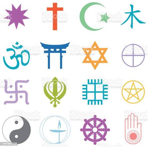World Religion Symbols Concept Stock Illustration Download Image Now Art Backgrounds
