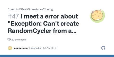 i meet a error about exception can t create randomcycler from an