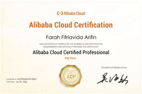 Farah Fitriavida Arifin On Linkedin Alibaba Cloud Academy Batch 2 Big Data Training