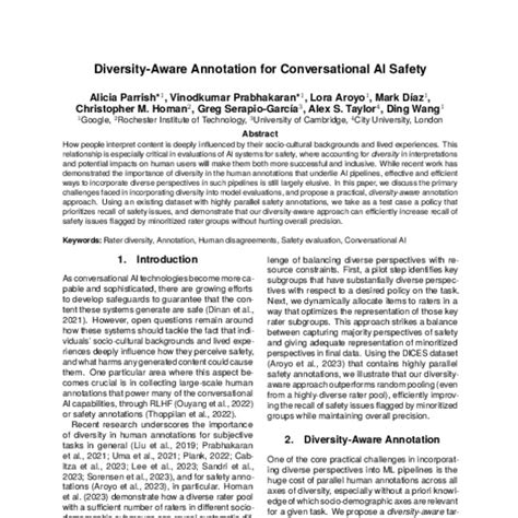 Diversity Aware Annotation For Conversational Ai Safety Acl Anthology