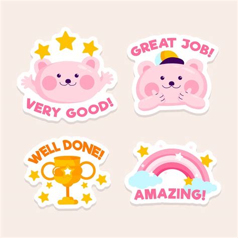 Premium Vector Well Done And Great Job Stickers Collection Free Word