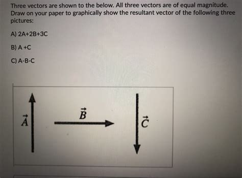 Solved Three Vectors Are Shown To The Below All Three Chegg Com