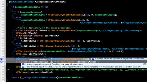 Objective C Why Does The Static Analyzer Show This Bridged Nsnumber