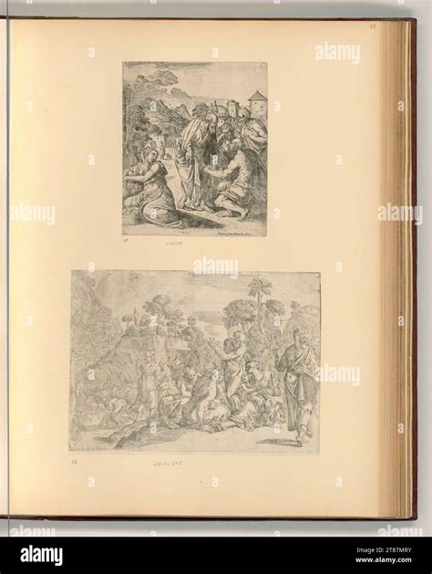 Marco San Martino Engraver Job And His Friends The Israelites In The