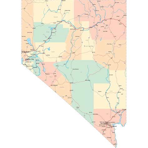 Nevada Maps With Towns Easy To Read Nevada State Map Rand Mcnally