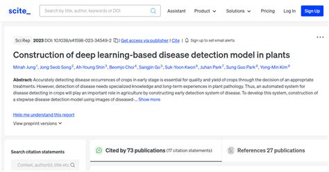 construction of deep learning based disease detection model in plants