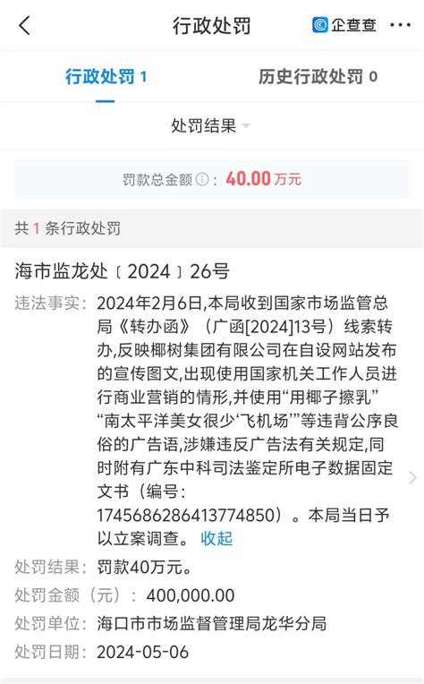 椰树集团再上热搜！涉擦边广告被罚40万元 东方财富网