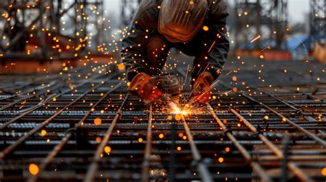 Arc Welding In Construction Area Background Welding Steel Industry