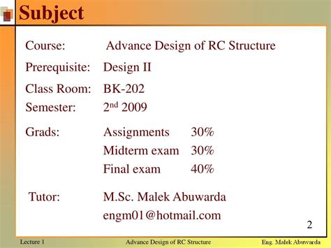 PPT Advance Design Of RC Structure PowerPoint Presentation Free