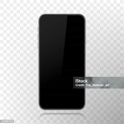 투명한 배경에 빈 스마트폰 화면 디자인을 위한 전화 모형 인포그래픽 또는 프레젠테이션 Ui 디자인 인터페이스를 위한 템플릿입니다 감방에 대한 스톡 벡터 아트 및 기타 이미지