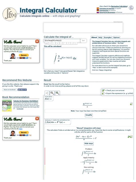 Integral Calculator With Steps Pdf Integral Function Mathematics