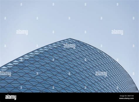 Modern Architectural Structure Features Sleek Curved Surface With