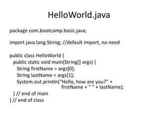Analysis Of A Basic Java Program Ppt