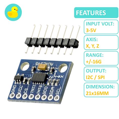 GY ADXL Axis Accelerometer Gravity Acceleration Sensor Module Shopee Malaysia