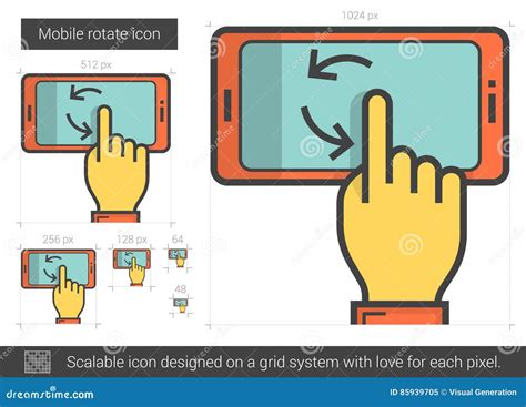 Mobile Rotate Line Icon Stock Vector Illustration Of Electronic