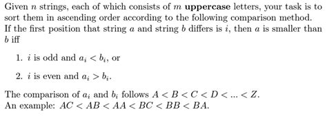 Solved Given N Strings Each Of Which Consists Of M