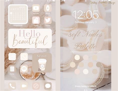 NEUTRAL NUDE AESTHETIC Ios App Icons Soft Neutral Nude Etsy