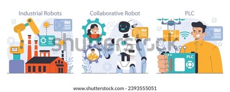 Robotic Manufacture Set Automated Systems Ai Stock Vector Royalty Free 2393555051 Shutterstock