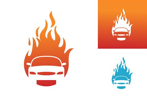 파이어 카 로고 템플릿 디자인 벡터 엠블럼 디자인 개념 창조적 인 기호 아이콘 개념에 대한 스톡 벡터 아트 및 기타 이미지 개념 개념과 주제 경쟁 Istock