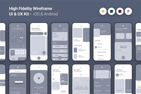 High Fidelity Wireframe Ui Ux Kit Ios Android App By Panoplystore On
