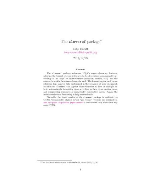 The Cleveref Package