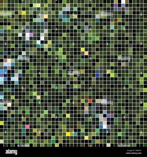 Abstract Vector Square Pixel Mosaic Background Green Stock Vector