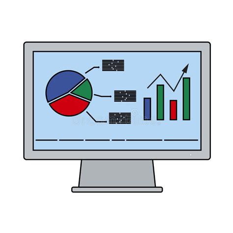 Monitor With Analytics Diagram Icon Stock Vector Illustration Of Gain Analyst 198033648