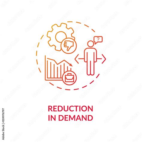 Reduction In Demand Red Gradient Concept Icon Decrease In Economic