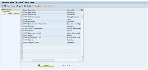 reorof0005 sap tcode of screens