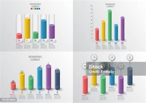 그래프와 차트를 설정 합니다 통계 및 데이터 iinfographic 그래픽 비즈니스 개념에 대 한 콘텐츠 다이어그램 순서도 단계