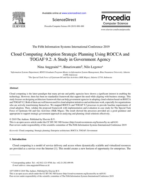 Pdf Cloud Computing Adoption Strategic Planning Using Rocca And Togaf