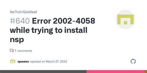 error 2002 4058 while trying to install nsp · issue 640 · xortroll