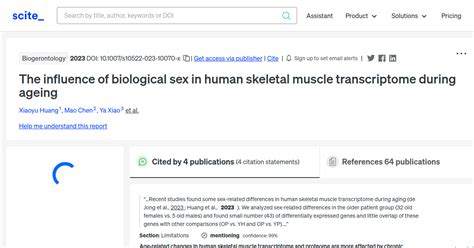 [citation Report] The Influence Of Biological Sex In Human Skeletal Muscle Transcriptome During