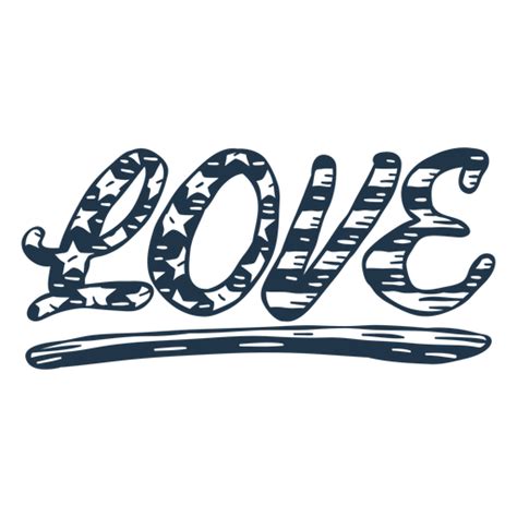 Love Lettering American Flag Filled Stroke Badge Png And Svg Design For T