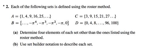 Solved Each Of The Following Sets Is Defined Using The Chegg Com